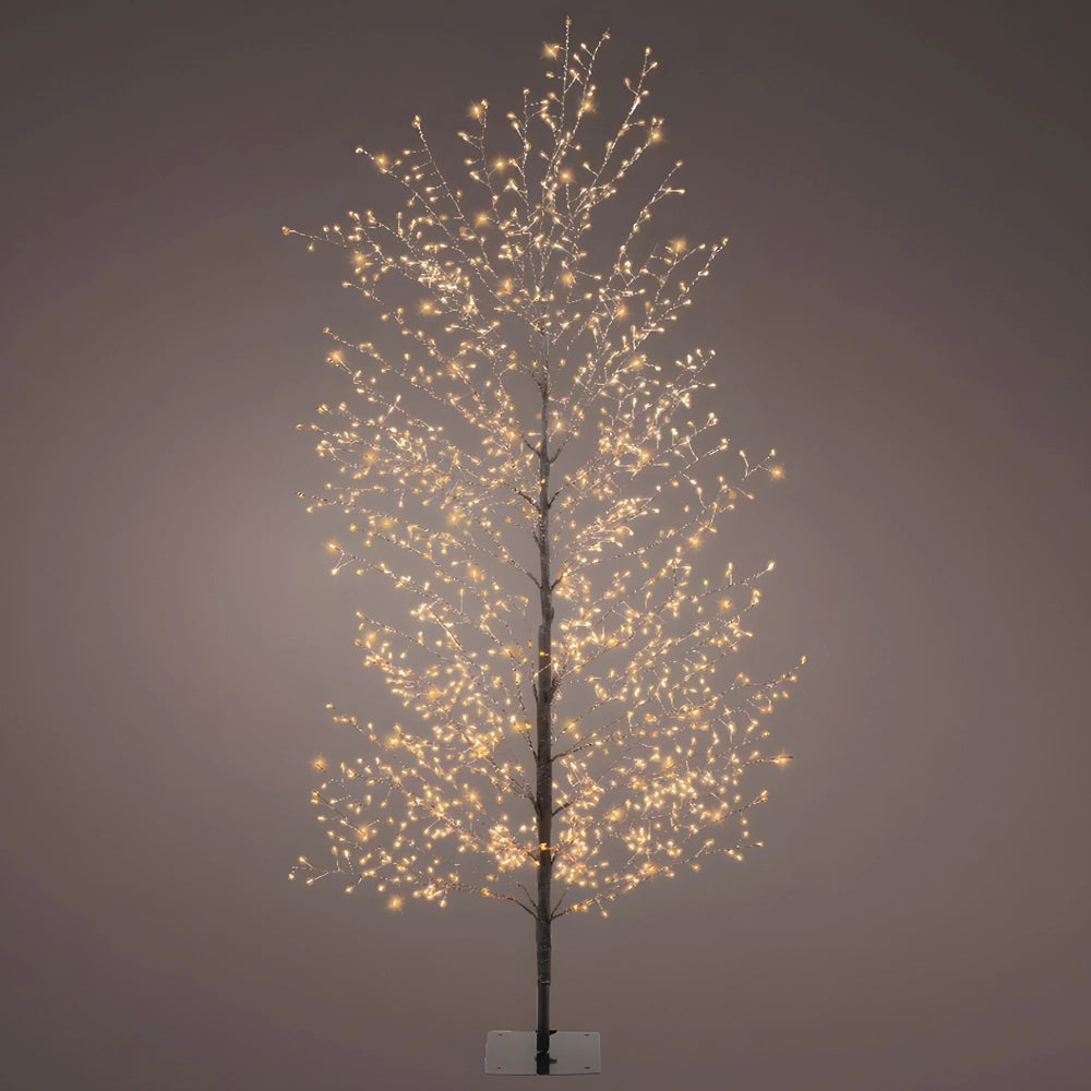 5ft Micro LED Black Twig Tree with 1350 Warm White Lights, Outdoor ...